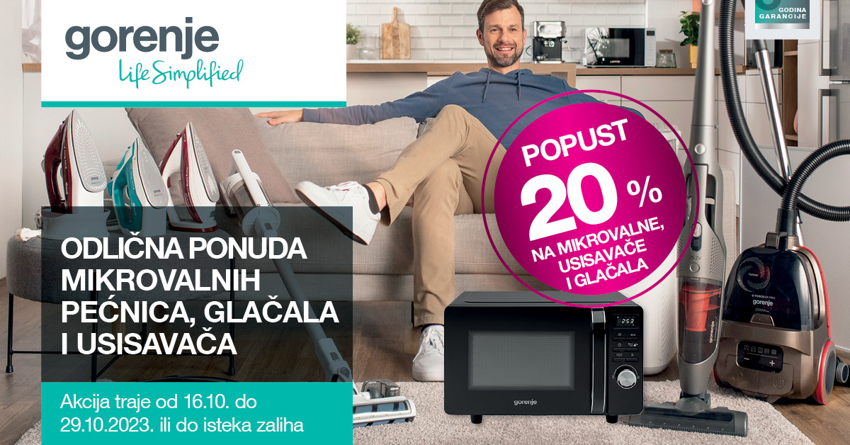 Ostvarite 20% popusta na odabrani asortiman Gorenje kućanskih uređaja | Svijet-medija.hr